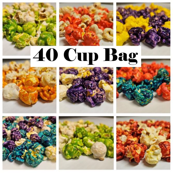 Custom Colored Popcorn - 40 Cup Bag – Fun Factory Sweet Shoppe