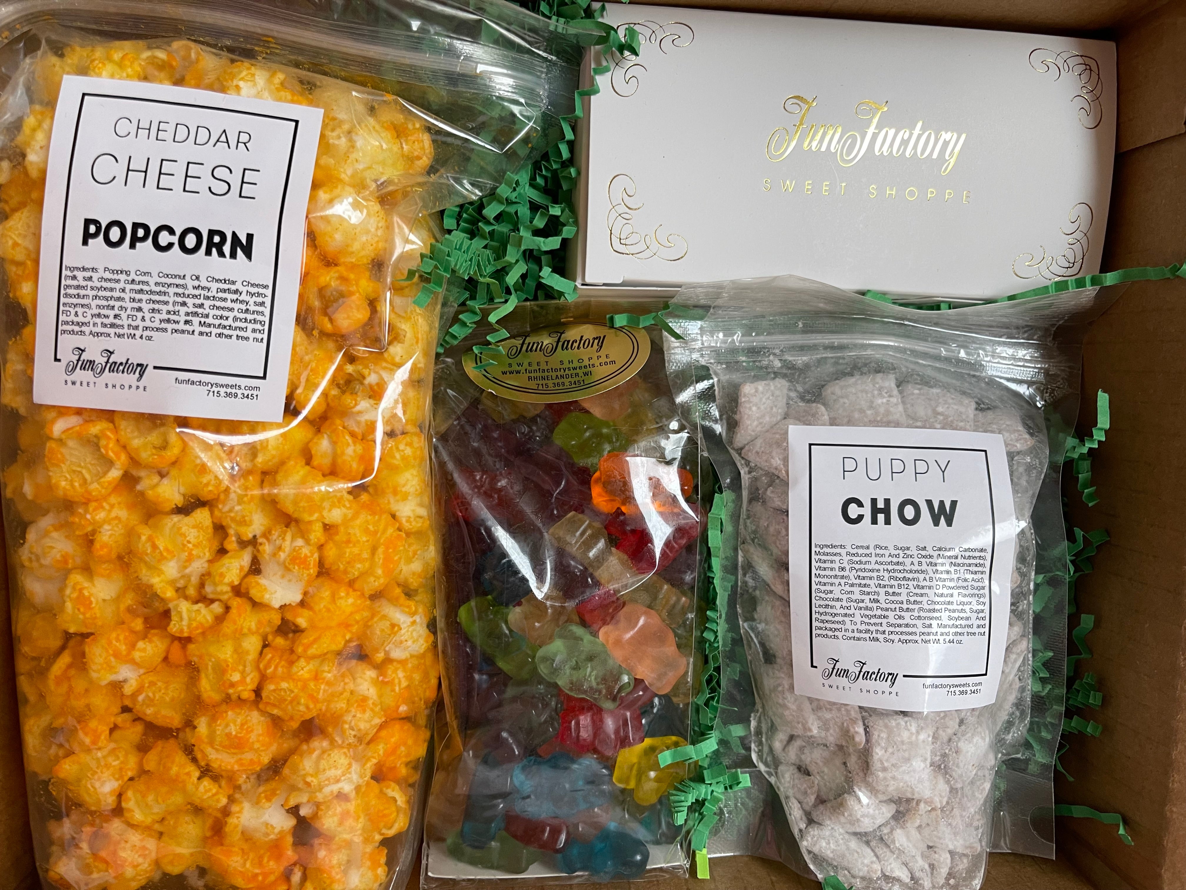 Popcorn & Gummy Assortment - Gift Box – Fun Factory Sweet Shoppe
